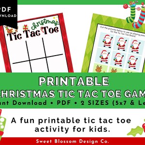 Printable Christmas Tic Tac Toe Game, Holiday Printable Games for Kids ...