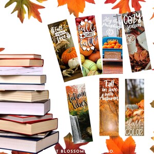 Printable Fall Bookmarks, Fall Printable, Fall Bookmark Set, Autumn ...