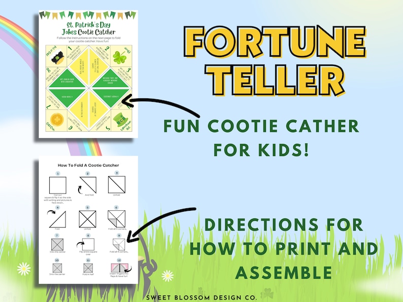 St. Patrick's Day Cootie Catcher, Printable Joke Teller for Kids, Easy ...