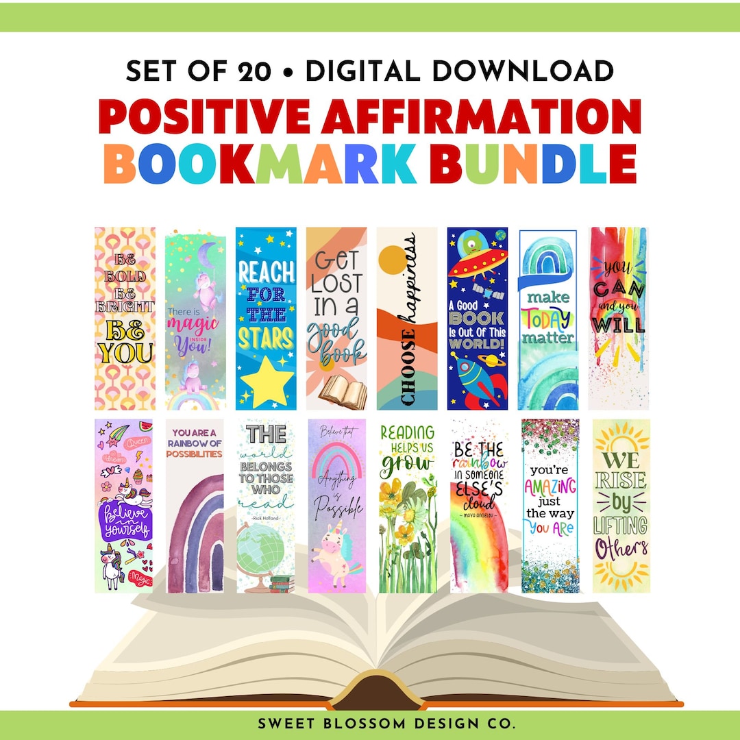 Printable Bookmarks Affirmation, Bookmarks for Kids, Printable Bookmark ...