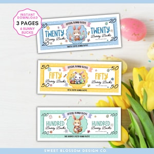 Easter Bunny Bucks Bunny Bucks Printable Kids Reward Bucks Printable ...