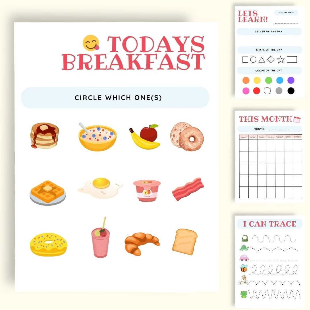 Preschool Morning Menu Printable, Homeschool Preschool, Preschool ...