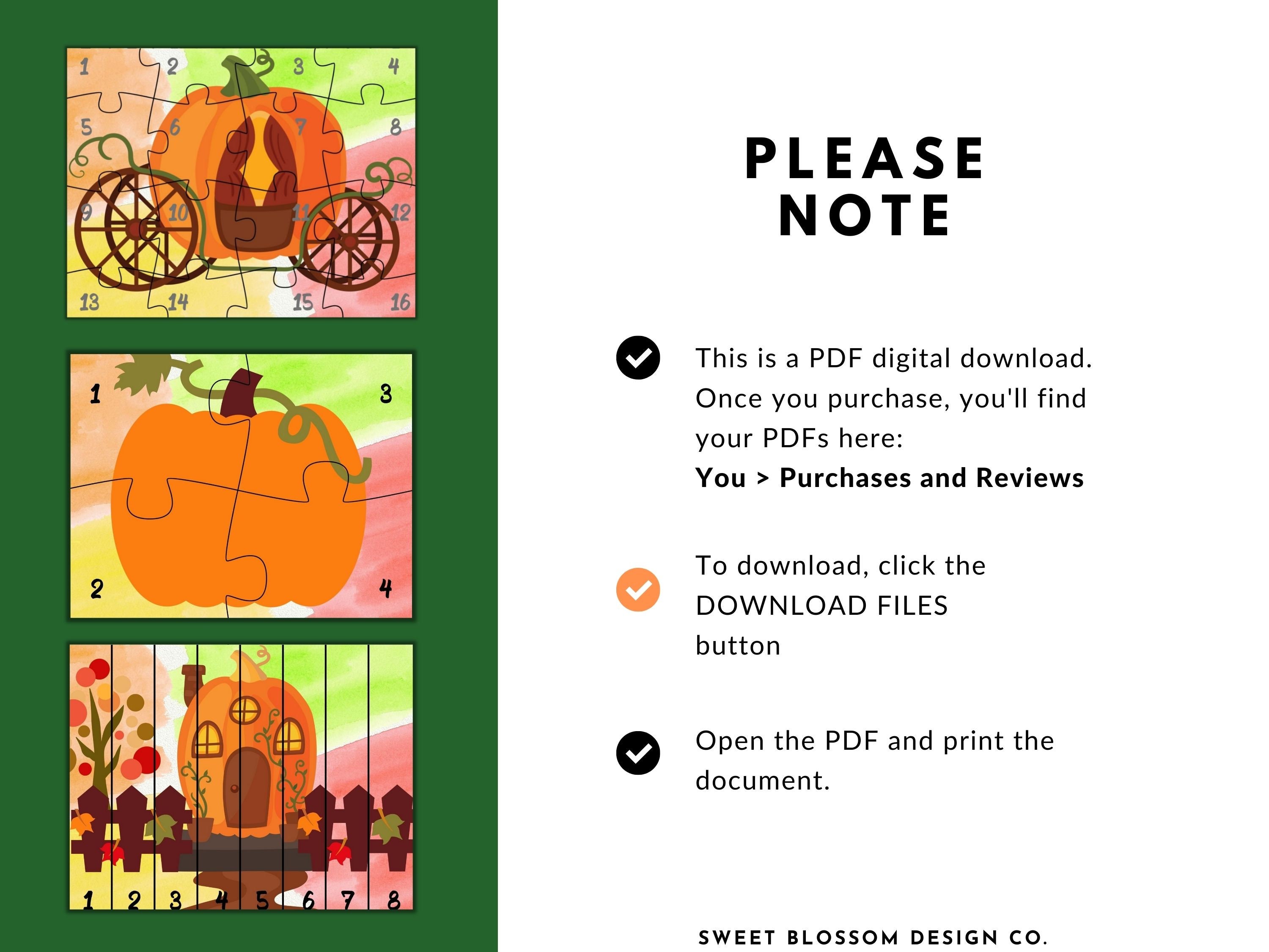 Printable Fall Number Sequence Puzzles, Pumpkin Puzzle for Preschoolers ...