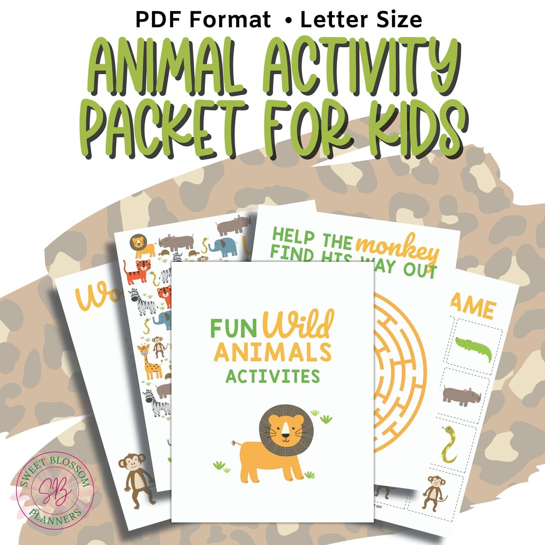 Animal Activity Packet for Kids, I Spy Activity Sheet, Learning Pages ...