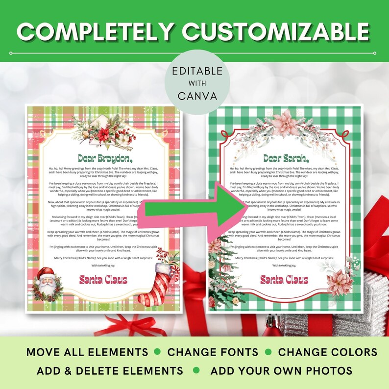 Editable Christmas Letters From Santa Claus Bundle, Nice List ...