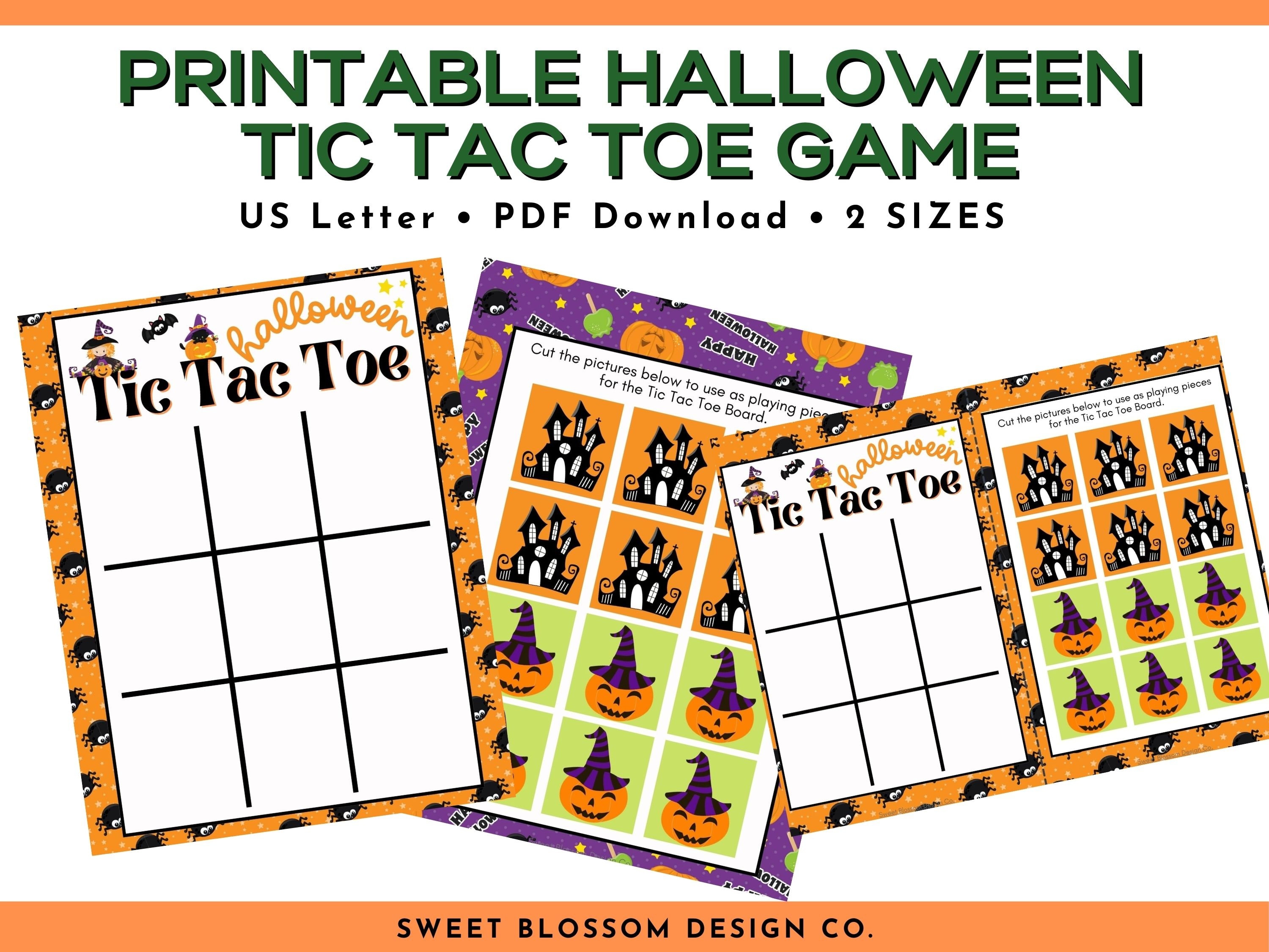 Printable Halloween Tic Tac Toe Game, Fall Printable Games for Kids ...