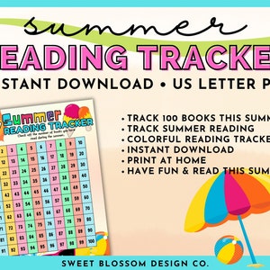 Summer Reading Chart for Kids, Summer Reading Log, Book Review ...