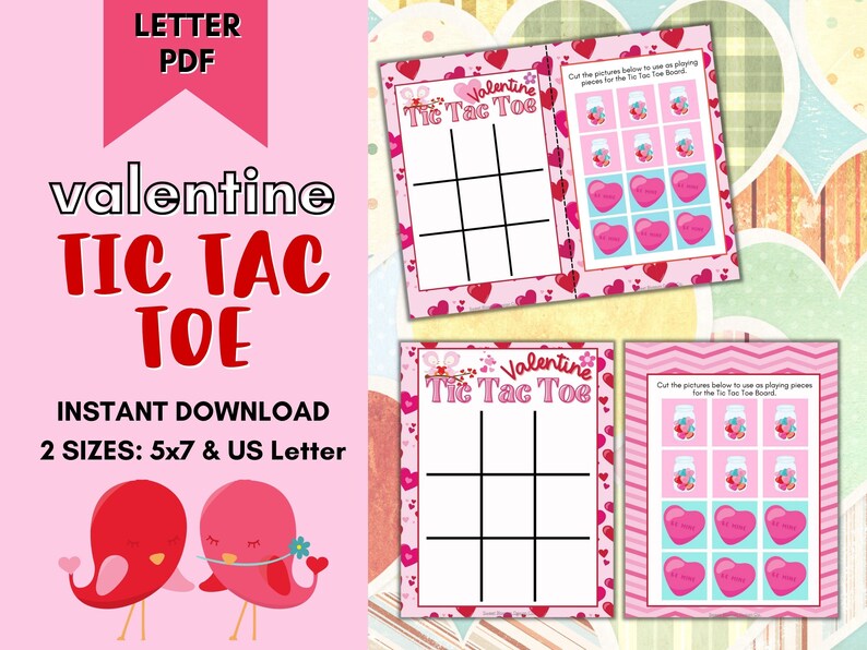 Printable Valentine Tic Tac Toe Game, Printable Games for Kids ...