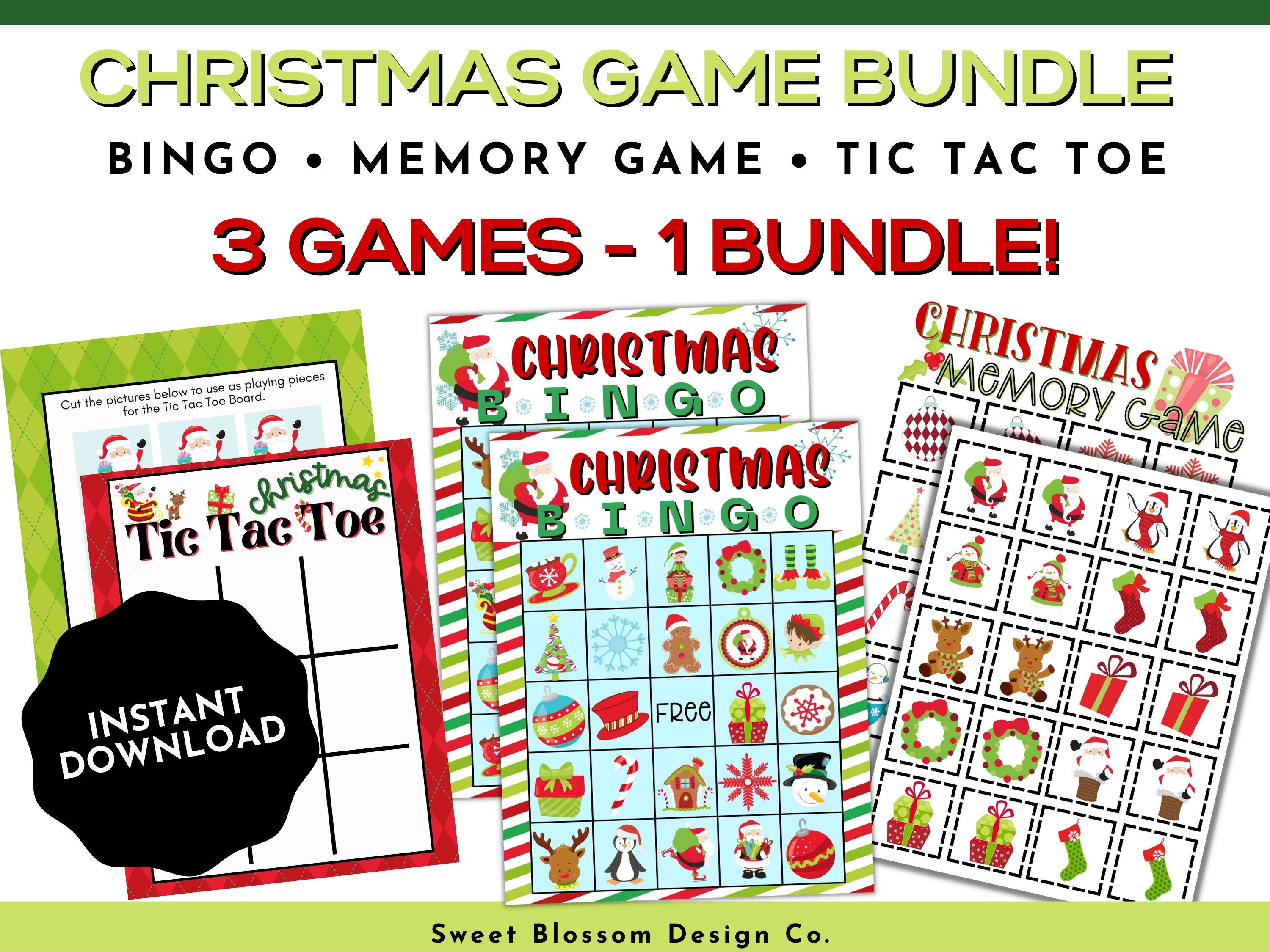 Christmas Bingo PDF Christmas Bingo Boards Instant Download - Etsy