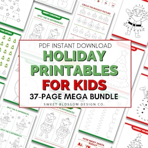 Holiday Activity Bundle for Kids, Kids' Holiday Printables, Game for ...