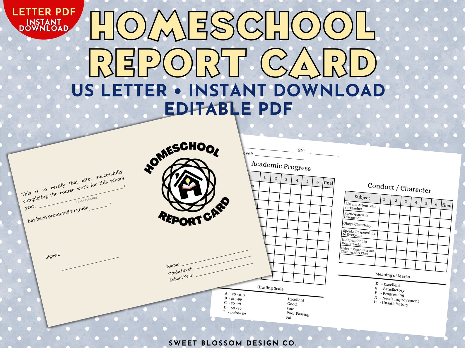 Homeschool Awards Bundle Editable Report Card Editable - Etsy