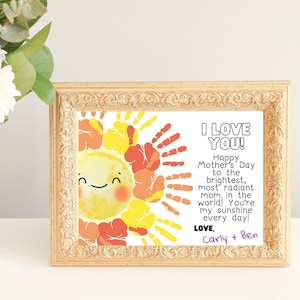 You Are My Sunshine Handprint Craft for Mom, Mothers Day Handprint ...