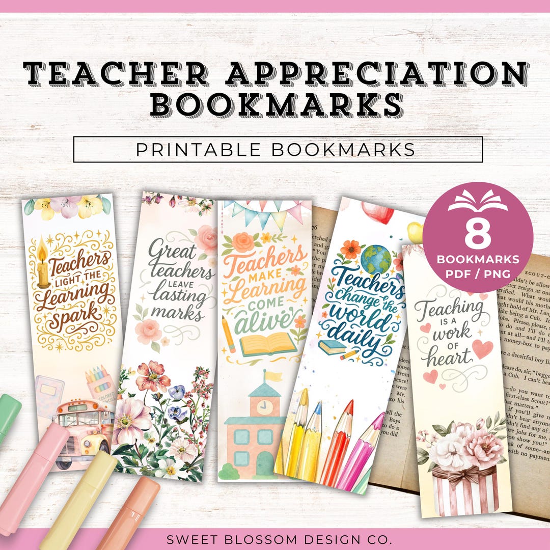 Teacher Appreciation Bookmark,thanks for Helping Me Grow Printable ...
