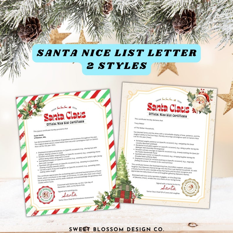 Editable Christmas Letters From Santa Claus Bundle, Nice List ...