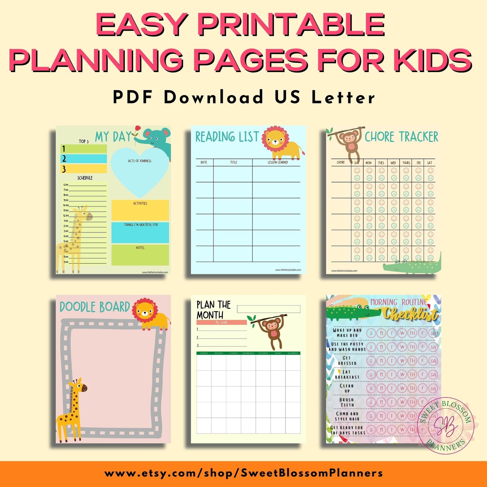 Kids Printable Planner Homeschool Planner Kids Weekly - Etsy