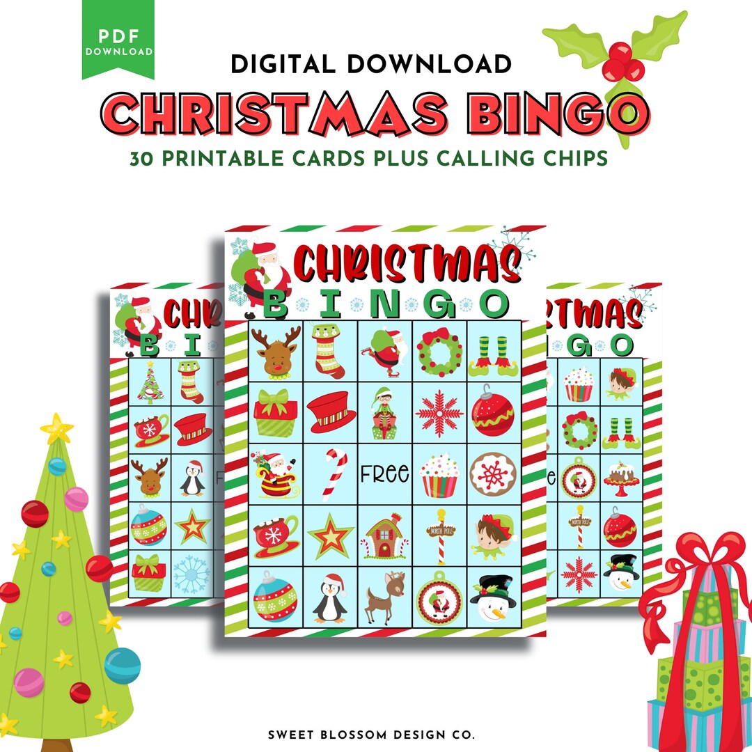 Christmas Bingo PDF, Christmas Bingo Boards, Instant Download Christmas ...