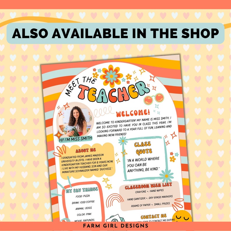 Editable Meet the Teacher Pastel Template, Rainbow Meet Your Teacher ...