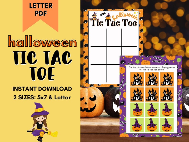 Printable Halloween Tic Tac Toe Game, Fall Printable Games for Kids ...