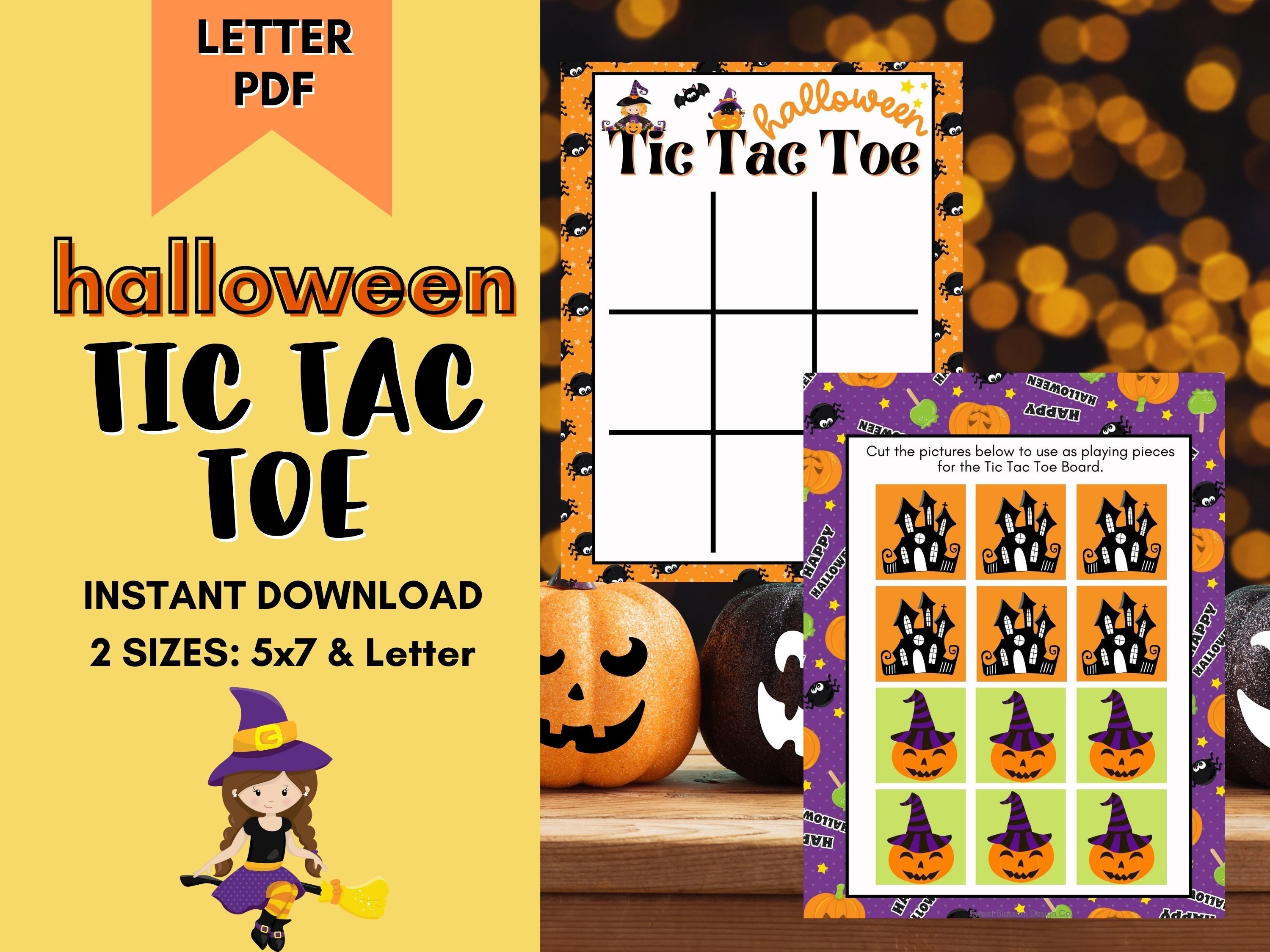 Printable Halloween Tic Tac Toe Game, Fall Printable Games for Kids ...
