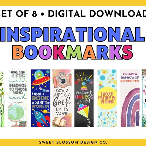 Printable Inspiration Bookmarks Motivational Bookmarks for - Etsy