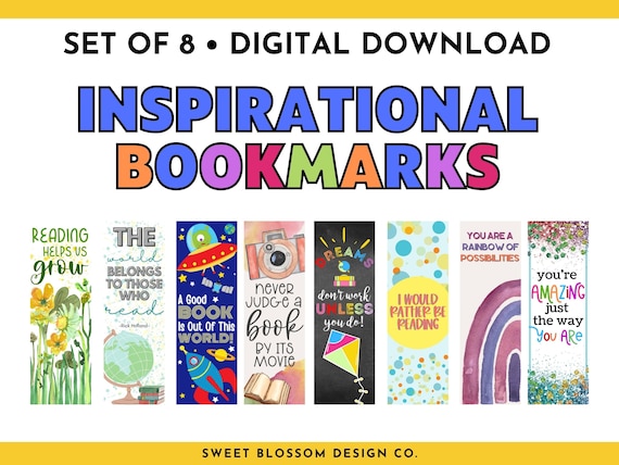 Printable Inspiration Bookmarks Motivational Bookmarks for - Etsy