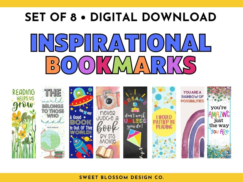 Printable Inspiration Bookmarks, Motivational Bookmarks for Kids, Make ...