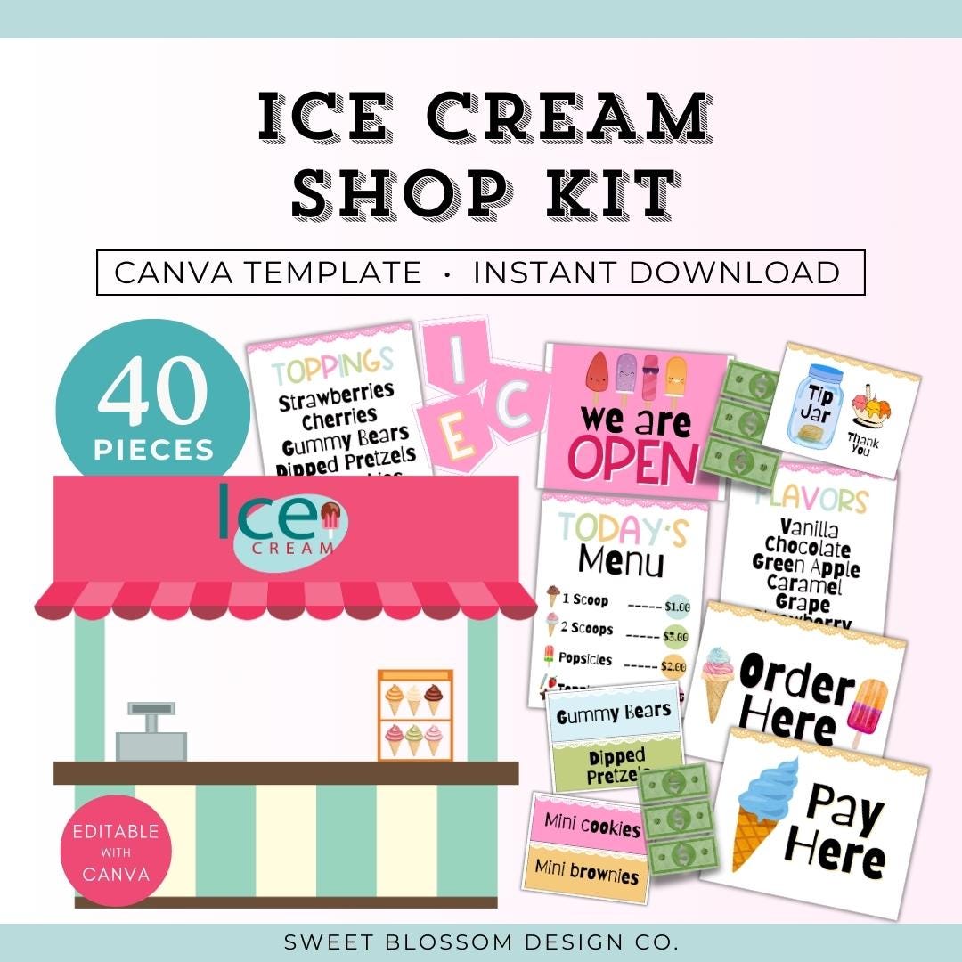 Ice Cream Shop Dramatic Play, Ice Cream Parlor Pretend Play, Dramatic ...
