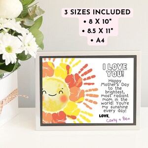 You Are My Sunshine Handprint Craft for Mom, Mothers Day Handprint ...