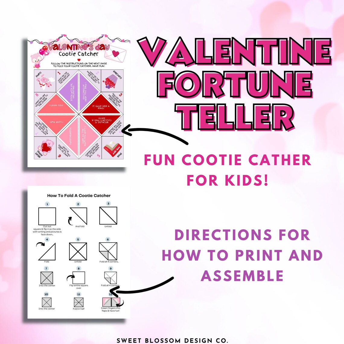 Valentine's Day Cootie Catcher, Cootie Catcher, Valentine's Day Joke ...