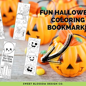 Cute Halloween Printable Bookmarks, Halloween Coloring Bookmarks ...