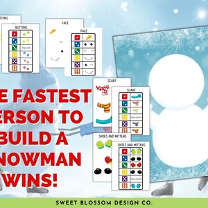 Roll A Snowman Game, INSTANT DOWNLOAD Printable Christmas Party Roll a ...