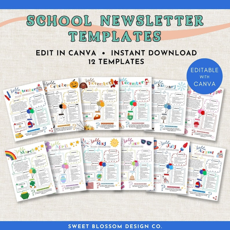 Weekly Classroom Newsletter Template, Monthly Newsletter, School ...