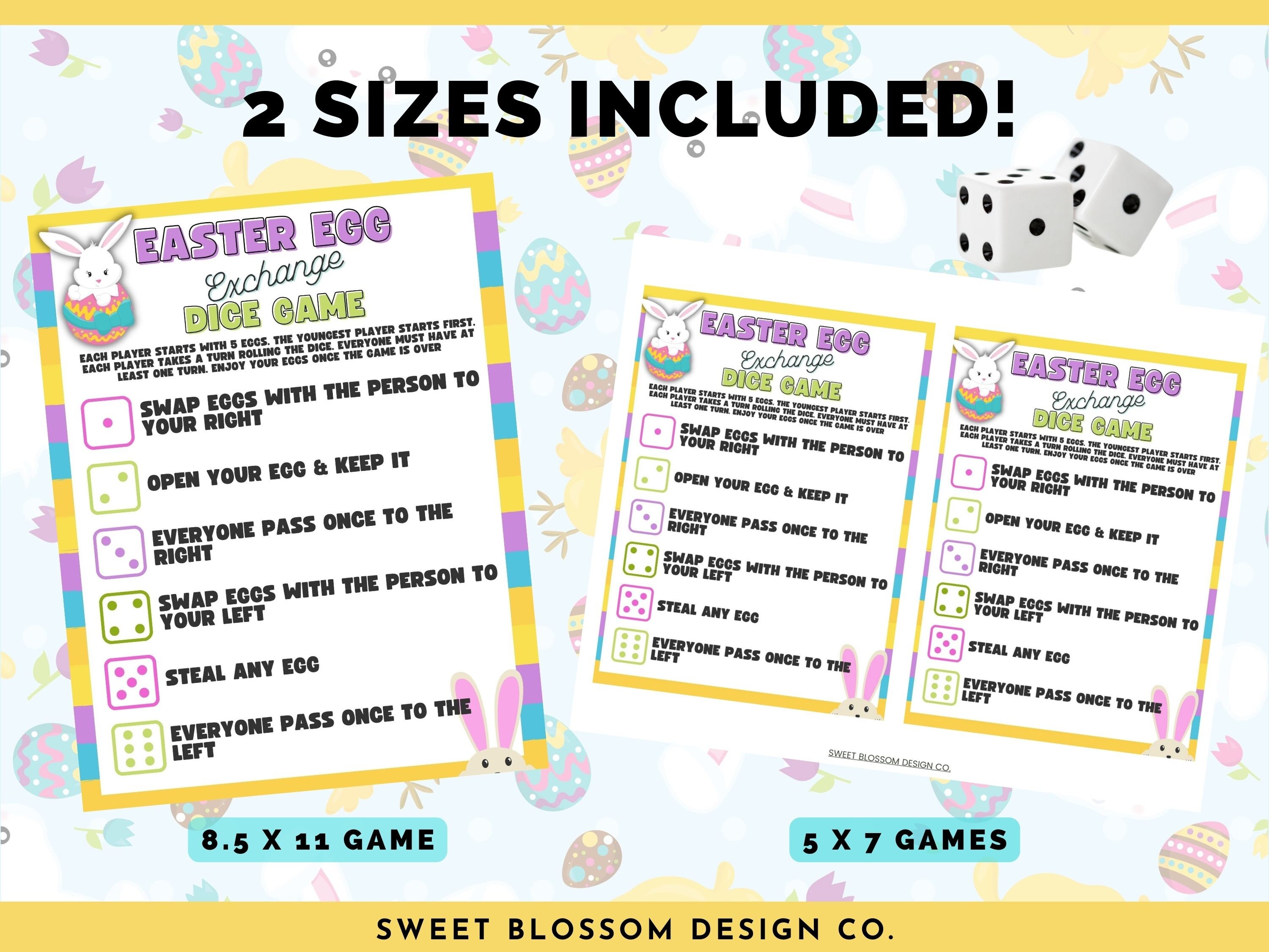 Easter Egg Exchange Dice Games, Printable Easter Party Game, Easter ...