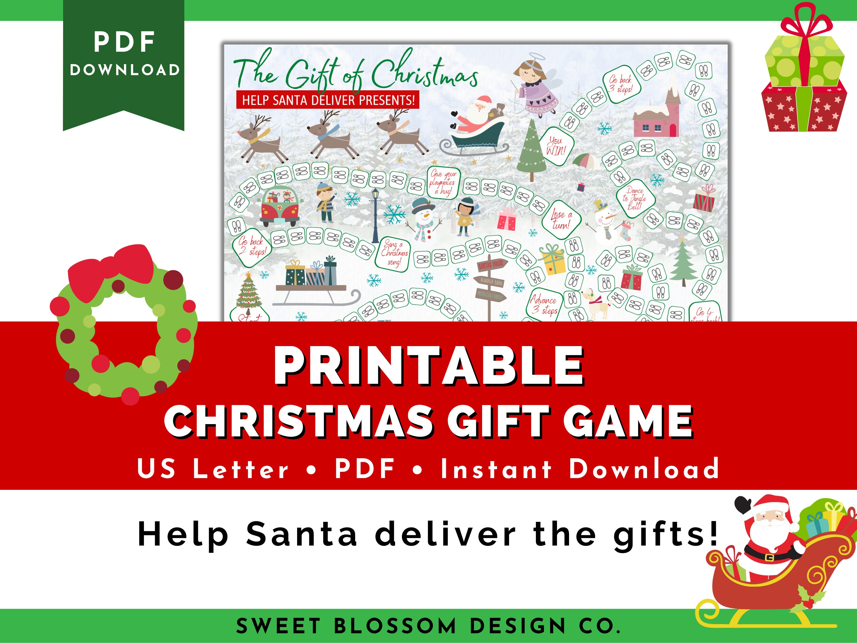Gift of Christmas Printable Game, Christmas Board Game, Printable Games ...