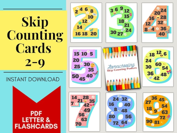 Printable Skip Counting Cards Homeschool Math Activity Math - Etsy Canada