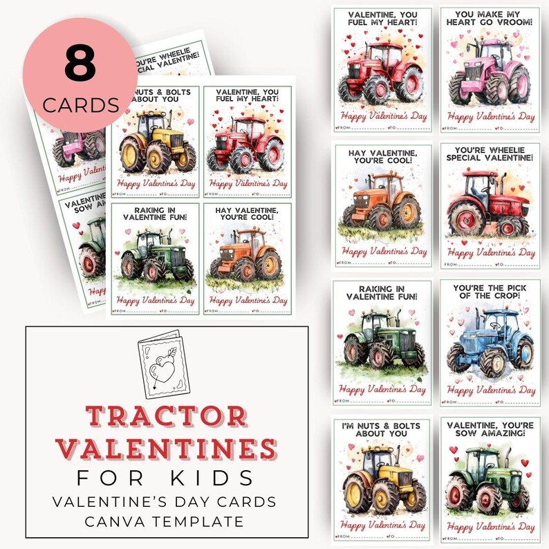 Tractor Valentine's Day Cards, Tractor Valentine Cards, Cute Valentines ...