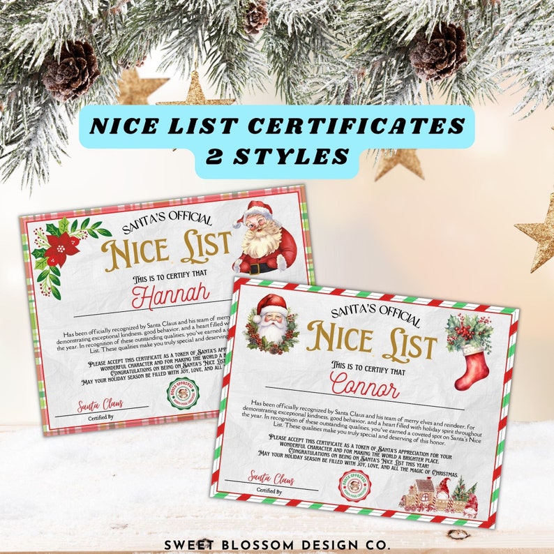 Editable Christmas Letters From Santa Claus Bundle, Nice List ...
