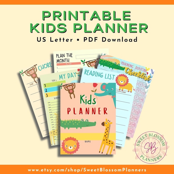 Kids Printable Planner Homeschool Planner Kids Weekly - Etsy