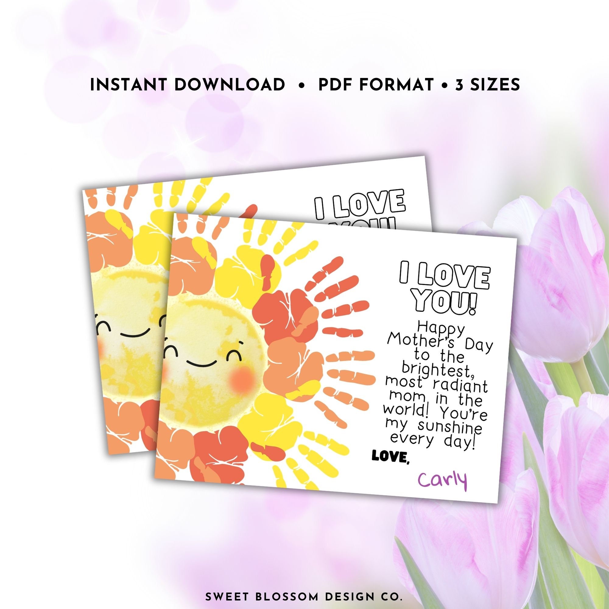 You Are My Sunshine Handprint Craft for Mom, Mothers Day Handprint ...