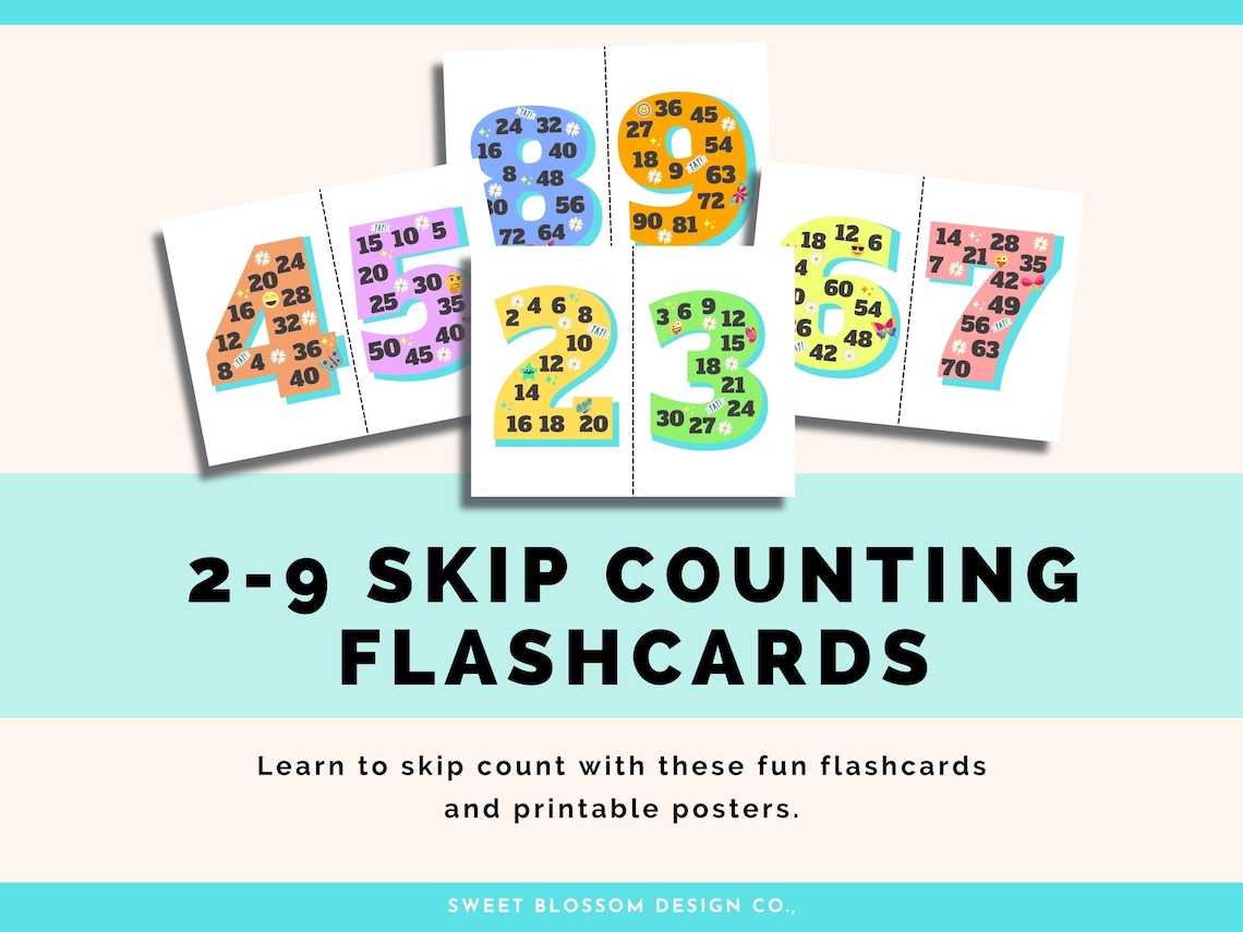 Printable Skip Counting Cards, Homeschool Math Activity, Math Flash ...
