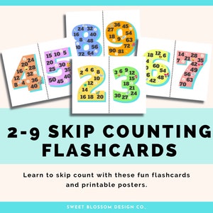 Printable Skip Counting Cards, Homeschool Math Activity, Math Flash ...