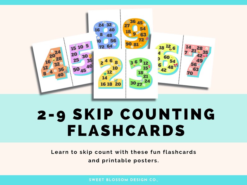 Printable Skip Counting Cards, Homeschool Math Activity, Math Flash ...
