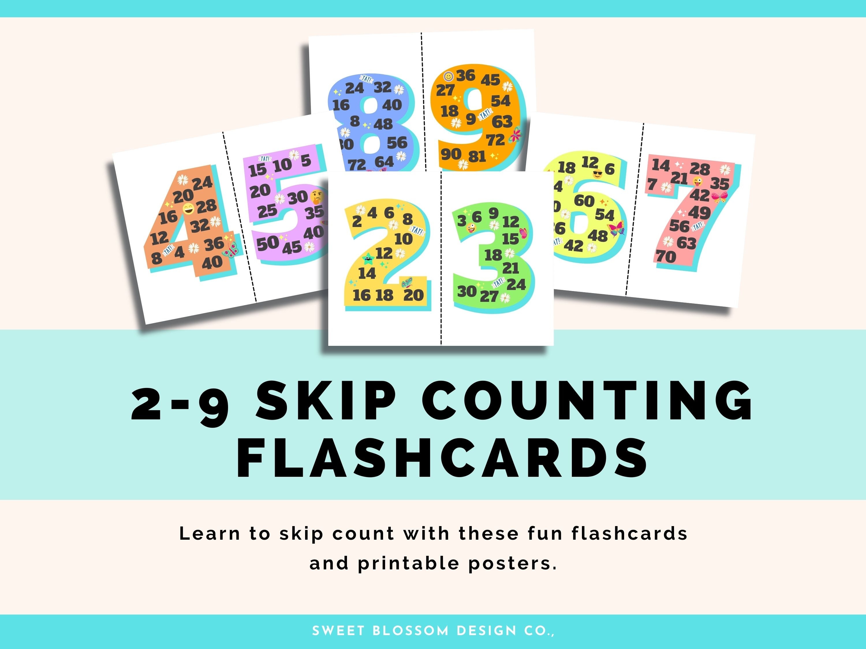 Printable Skip Counting Cards, Homeschool Math Activity, Math Flash ...