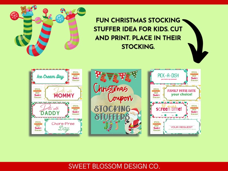 Stocking Stuffer Coupons for Kids, Christmas Coupons for Kids, Kids ...