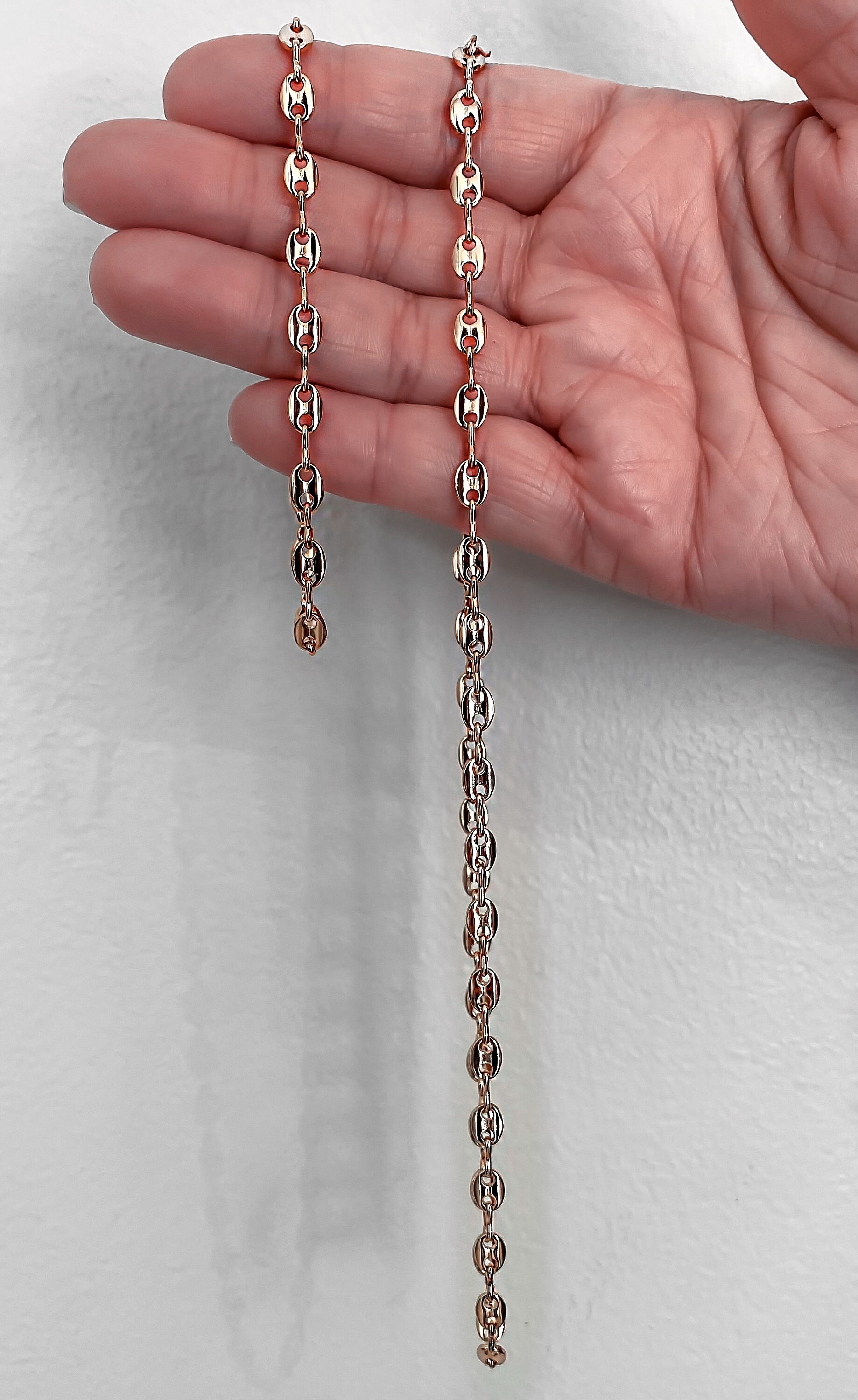 Puffed Gucci Inspired Chain Necklace & Bracelet Set, Gucci Mariner Link ...