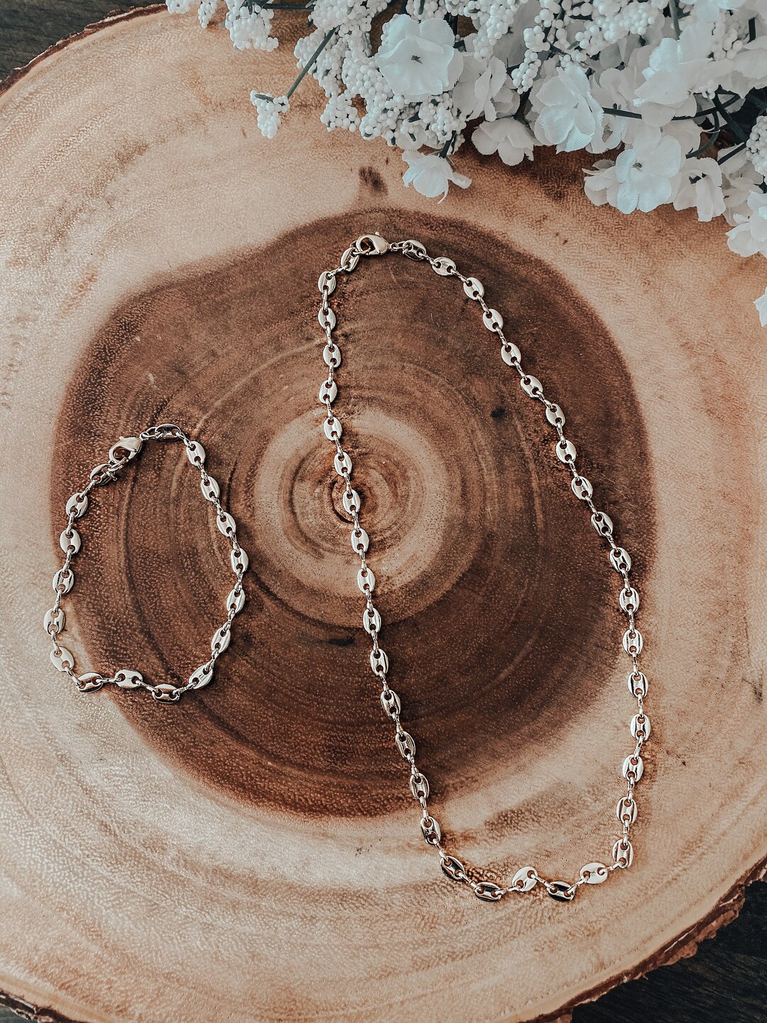 Puffed Gucci Inspired Chain Necklace & Bracelet Set, Gucci Mariner Link ...