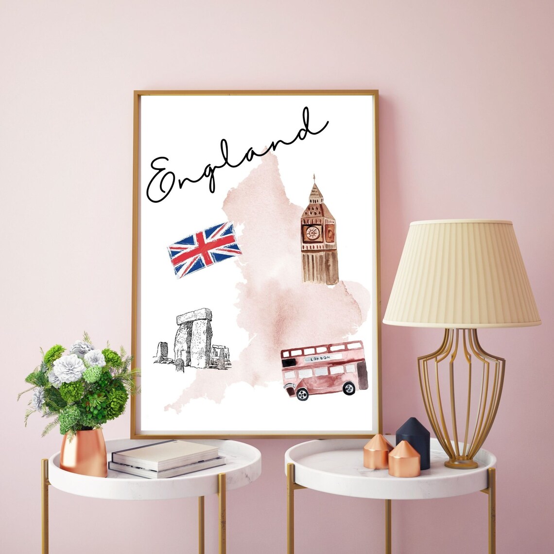 England Map Travel Poster Instant Download in Multiple Sizes | Etsy