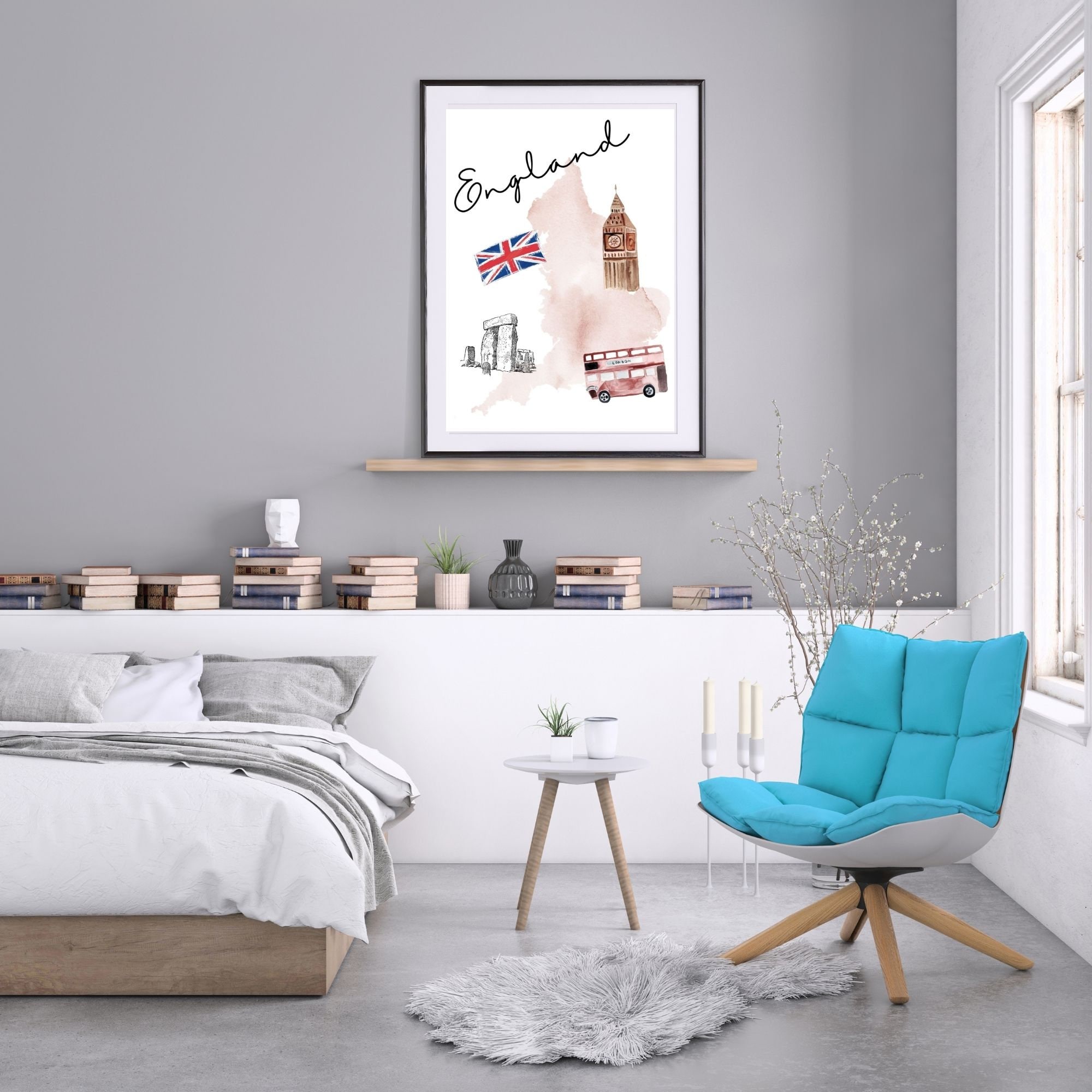 England Map Travel Poster Instant Download in Multiple Sizes Makes a ...