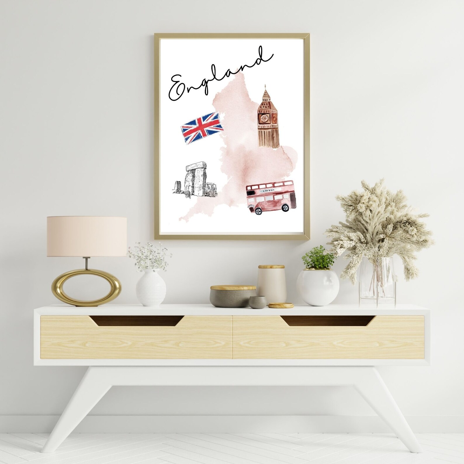 England Map Travel Poster Instant Download in Multiple Sizes | Etsy