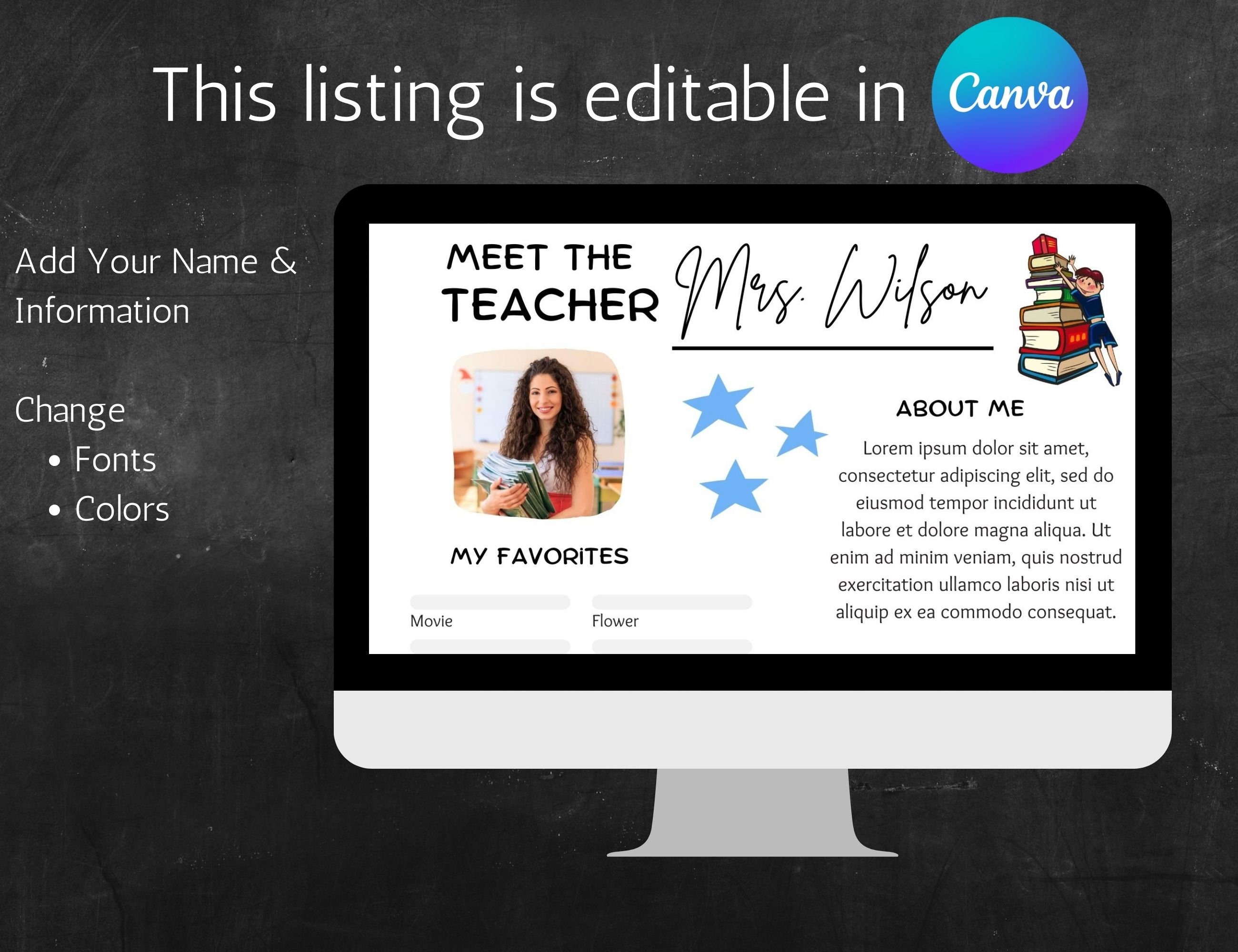 Meet the Teacher Editable Template Back to School Printable - Etsy